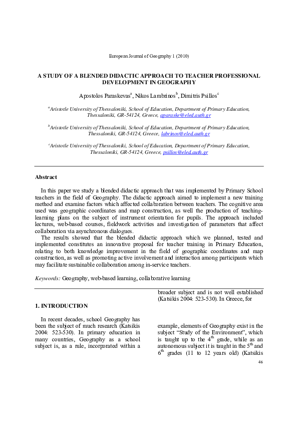 PDF A Study Of A Blended Didactic Approach To Teacher Professional Development In Geography pdf-a-study-of-a-blended-didactic-approach-to-teacher-professional-development-in-geography
