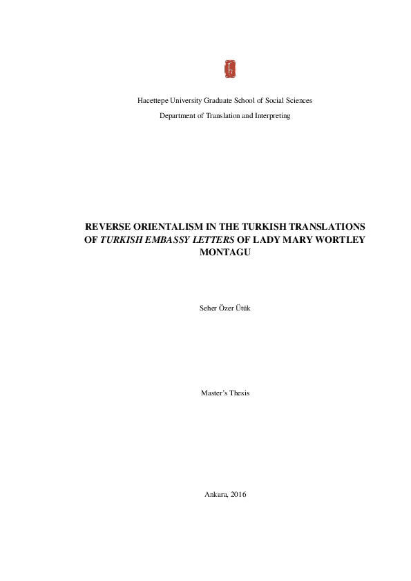 (PDF) Reverse Orientalism in the Turkish Translations of Turkish ...