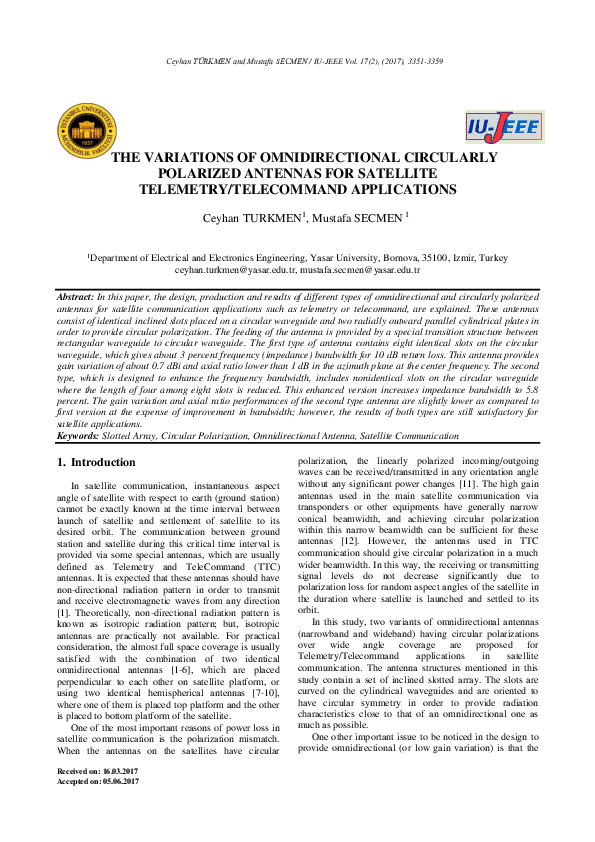 (PDF) The Variations of Ominidirectional Circularly Polarized Antennas ...