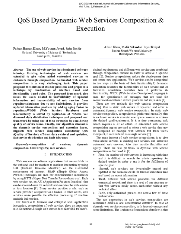(PDF) QoS Based Dynamic Web Services Composition & Execution