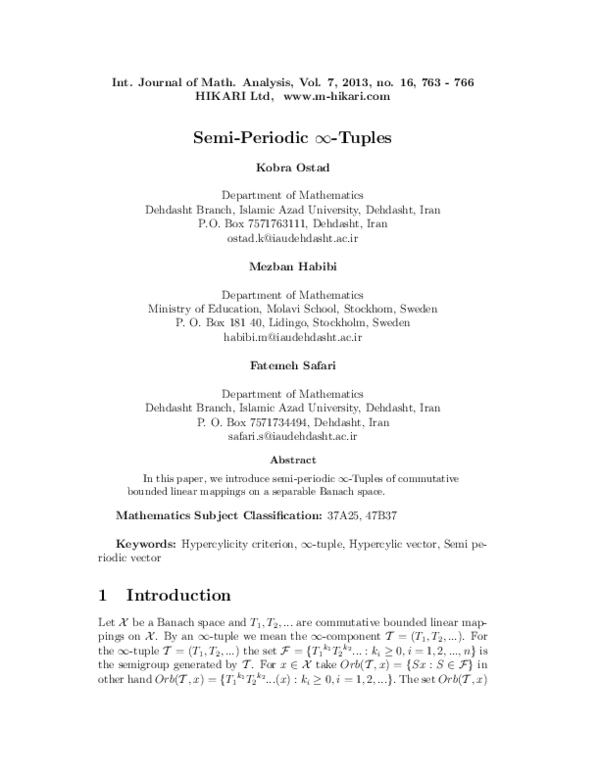(PDF) Semi-Periodic ∞-Tuples