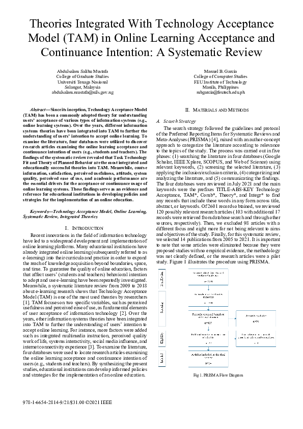 (PDF) Theories Integrated With Technology Acceptance Model (TAM) in Online Learning Acceptance ...