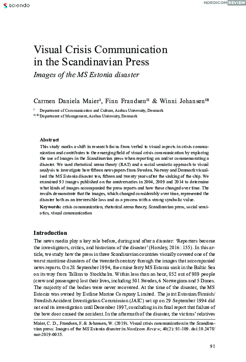 (PDF) Visual Crisis Communication in the Scandinavian Press