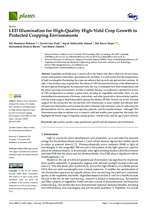 (PDF) LED Illumination for High-Quality High-Yield Crop Growth in ...