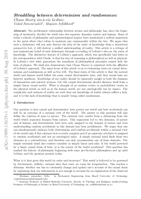 (PDF) Straddling between determinism and randomness: Chaos theory vis-a ...