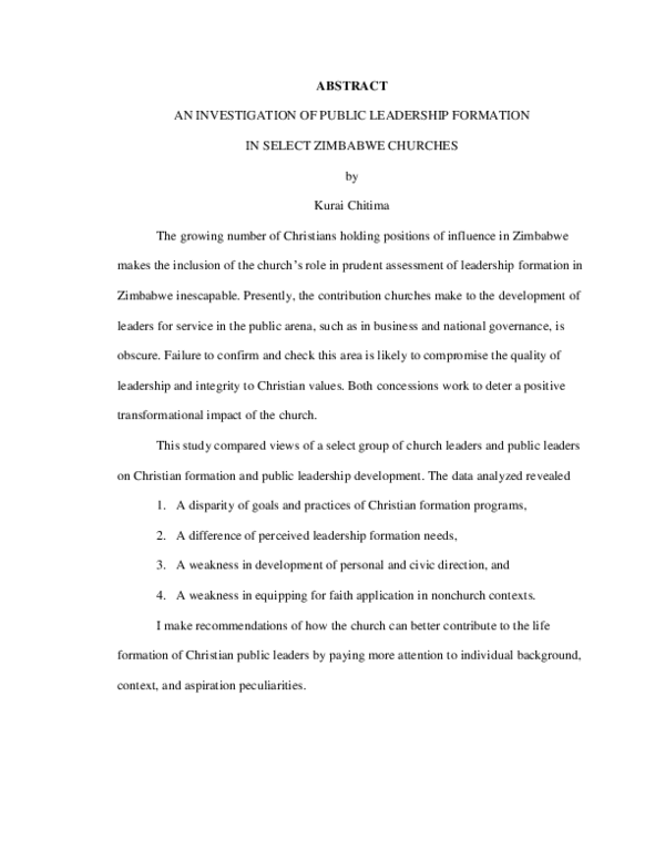 (PDF) An investigation of public leadership formation in select ...