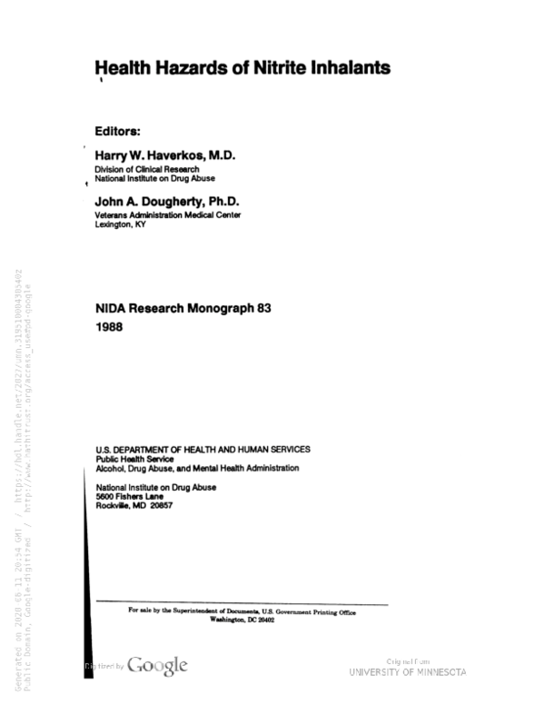 (PDF) Health hazards of nitrite inhalants