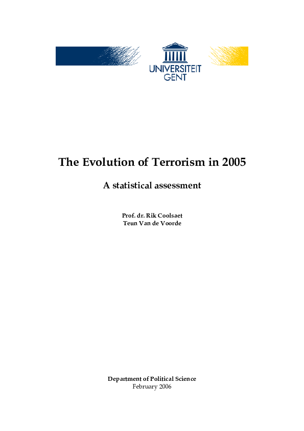 (PDF) The Evolution of Terrorism in 2005. A statistical assessment