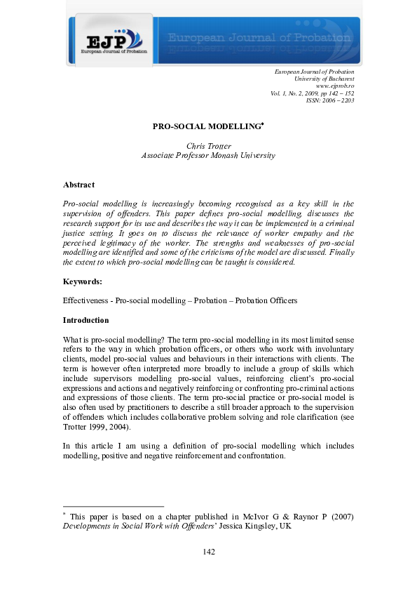 (PDF) Pro-social modelling