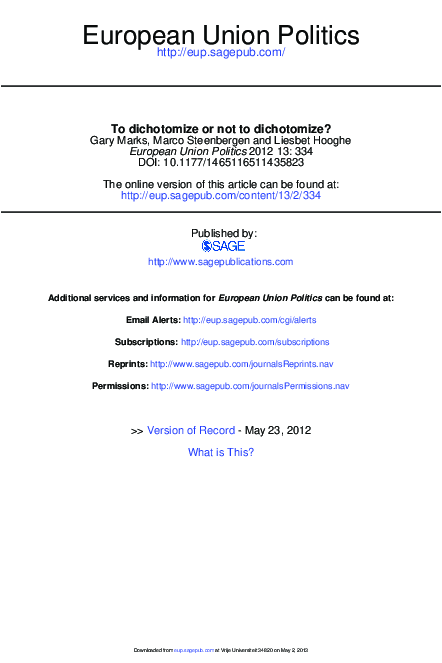 (PDF) To dichotomize or not to dichotomize