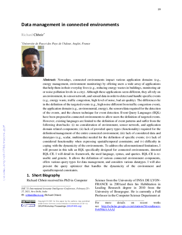 (PDF) Data management in connected environments