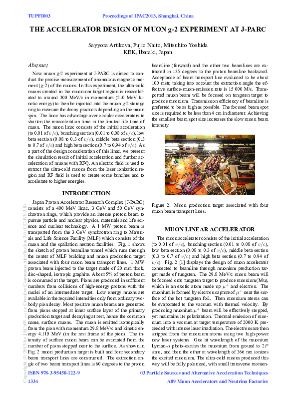 (PDF) THE ACCELERATOR DESIGN OF MUON g-2 EXPERIMENT AT J-PARC