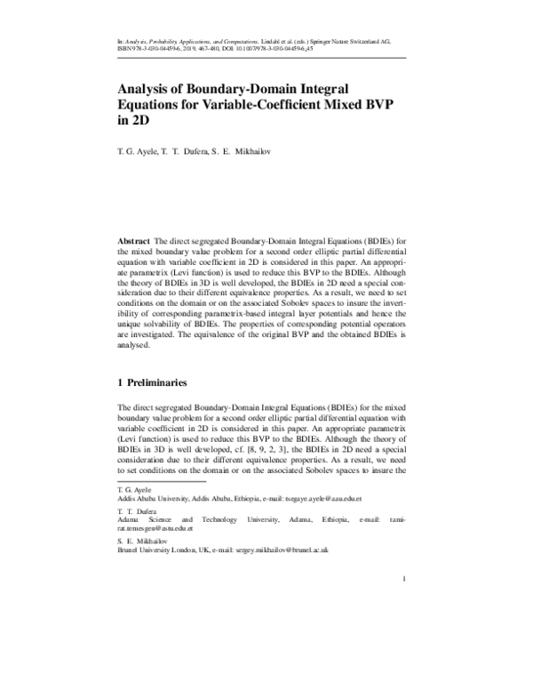 Pdf Boundary Domain Integral Equations For 2d Mixed Bvps