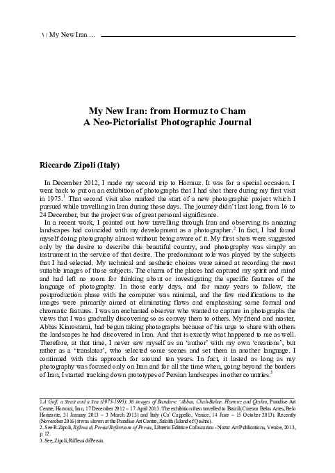 (PDF) My New Iran: from Hormuz to Cham: A Neo-Pictorialist Photographic ...