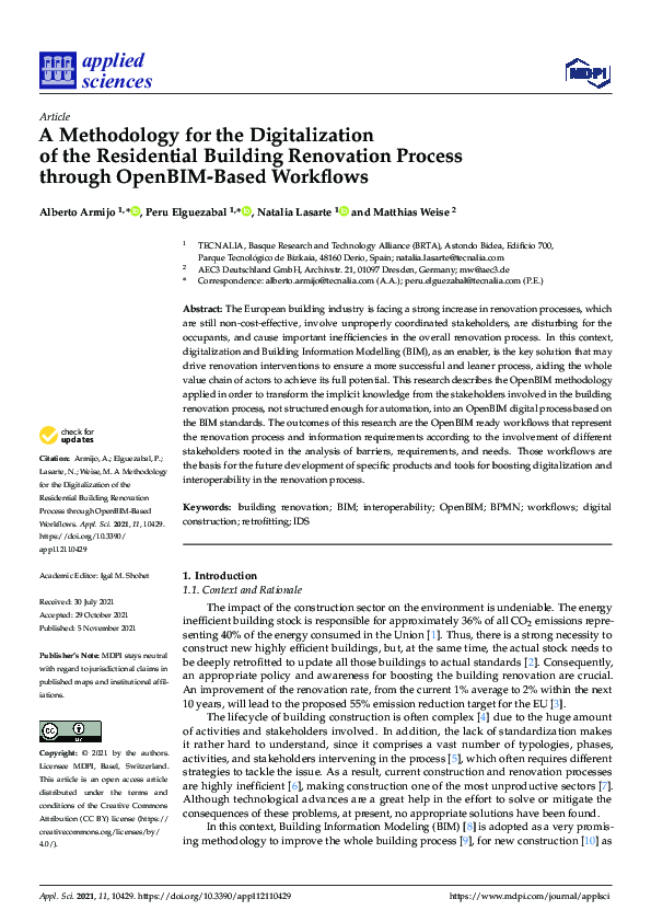 (PDF) A Methodology for the Digitalization of the Residential Building Renovation Process ...