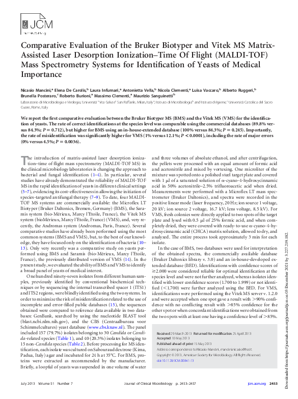 (PDF) Comparative Evaluation of Bruker Biotyper and BD Phoenix Systems ...