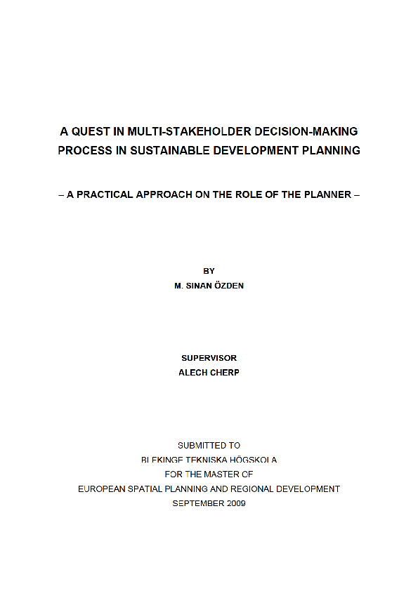 (PDF) A Quest in Multi-Stakeholder Decision-Making Process in ...