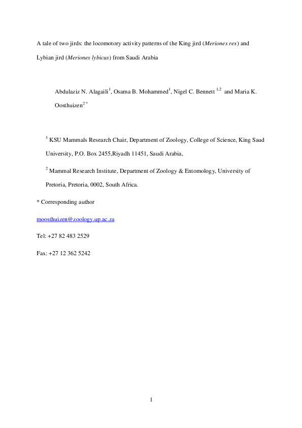 (PDF) A tale of two jirds: The locomotory activity patterns of the King ...