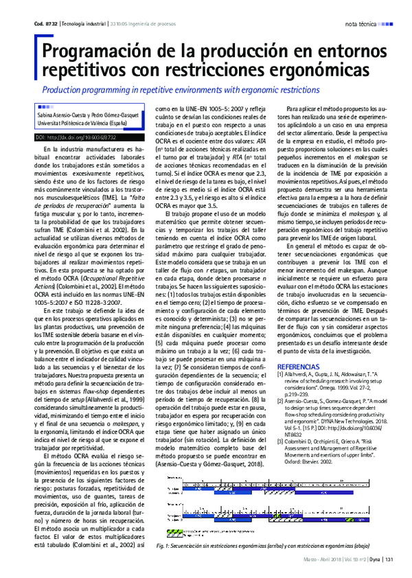 (PDF) Programación De La Producción en Entornos Repetitivos Con ...
