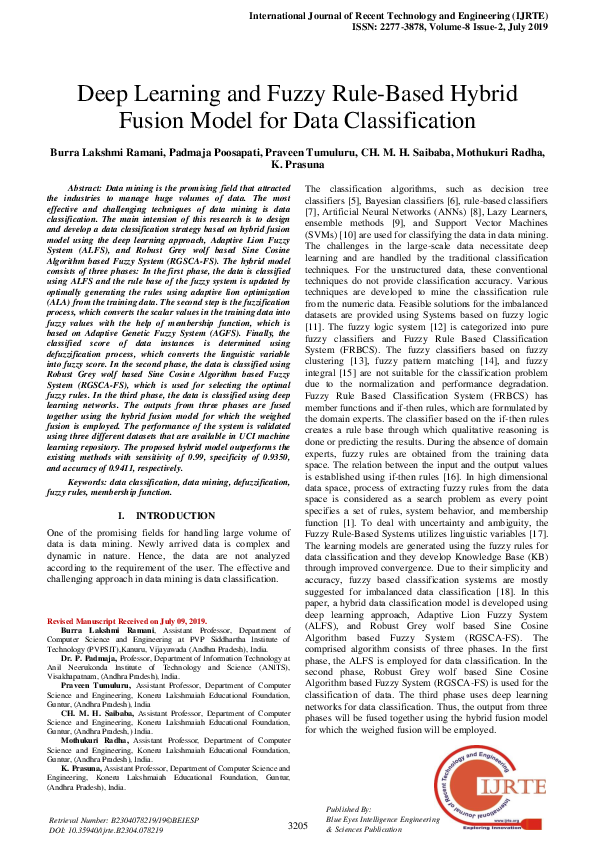 (PDF) Deep Learning and Fuzzy Rule-Based Hybrid Fusion Model for Data Classification