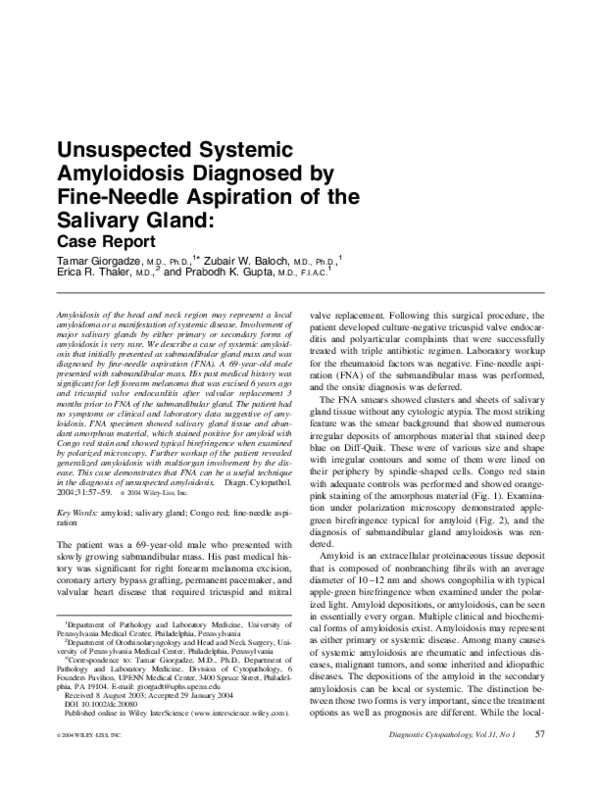 (PDF) Oral amyloidosis: A case report and diagnostic algorithm ...