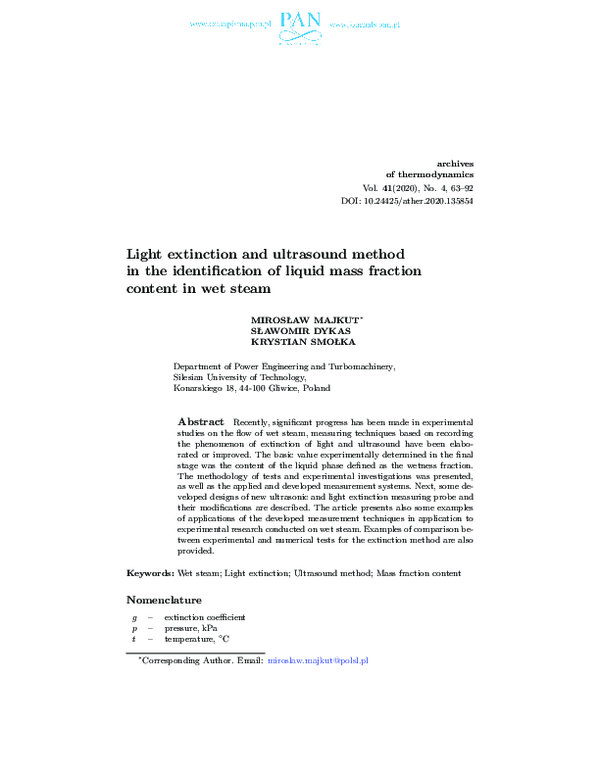 (PDF) Light extinction and ultrasound method in the identification of ...