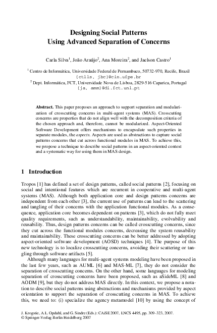 (PDF) Designing social patterns using advanced separation of concerns