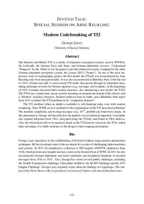 (PDF) Invited Talk - Special Session on Arne Beurling: Modern ...