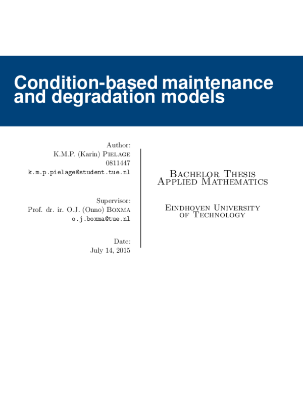 (PDF) Condition-based maintenance and degradation models
