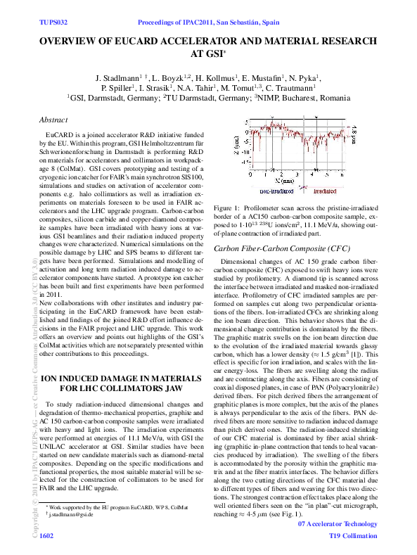 (PDF) Overview of Eucard Accelerator and Material Research at Gsi