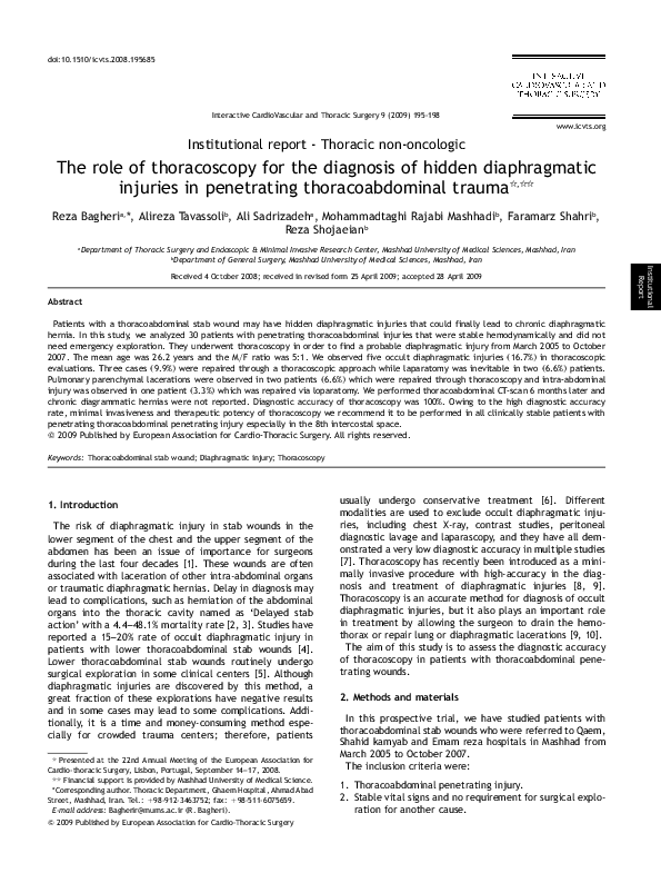 (PDF) The Role of Thoracoscopy for the Diagnosis of Hidden ...