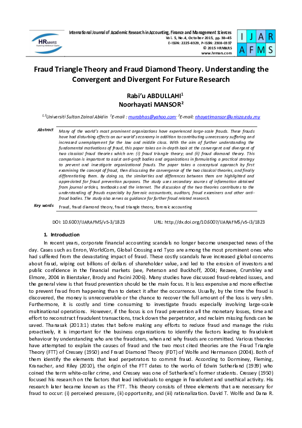 (PDF) Fraud Triangle Theory and Fraud Diamond Theory. Understanding the ...
