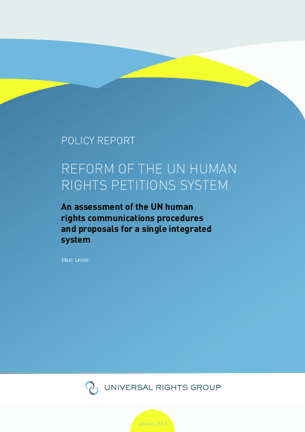 (PDF) Reform of the UN human rights petitions system: an assessment of ...