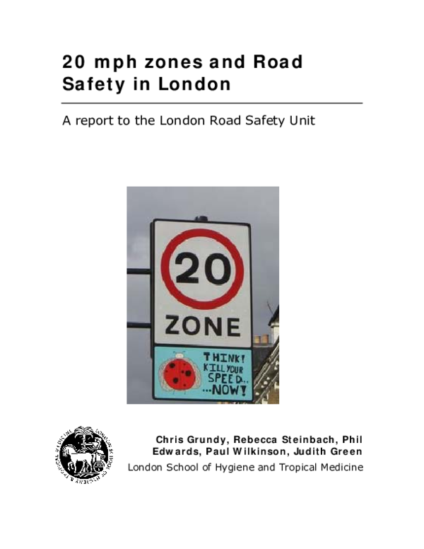(PDF) 20 mph zones and Road Safety in London