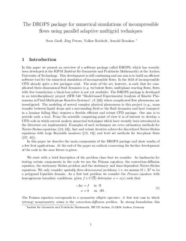 (PDF) The DROPS package for numerical simulations of incompressible flows using parallel ...