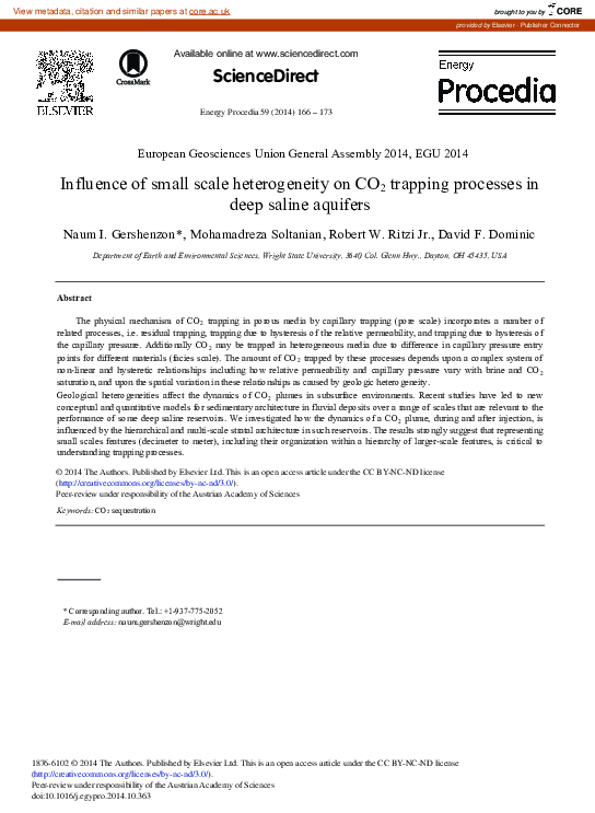 (PDF) European Geosciences Union General Assembly 2014 , EGU 2014 Influence of small scale ...