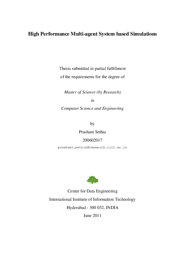(PDF) High Performance Multi-agent System based Simulations | prashant sethia - Academia.edu