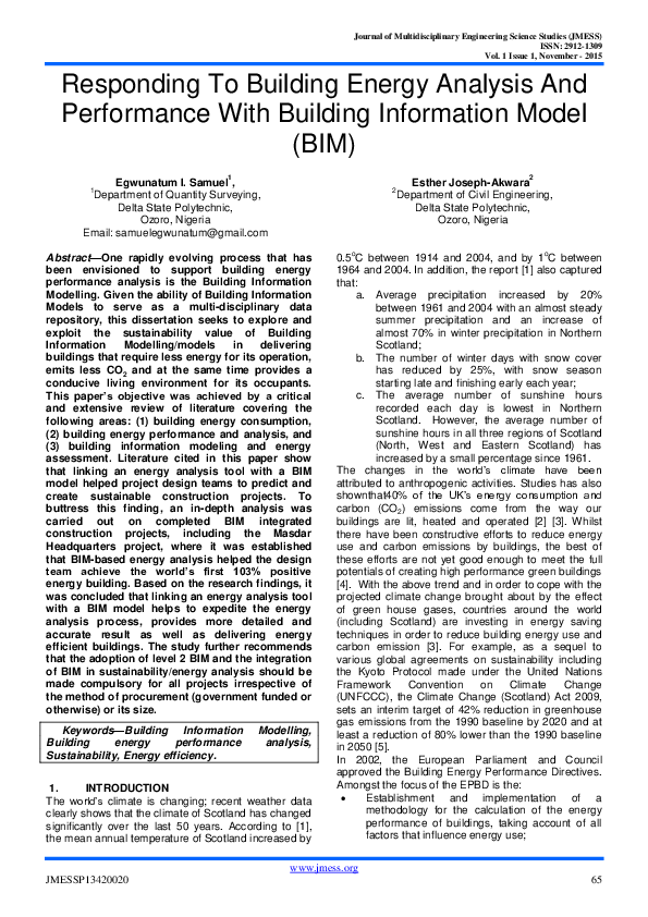 (PDF) Responding To Building Energy Analysis And Performance With ...