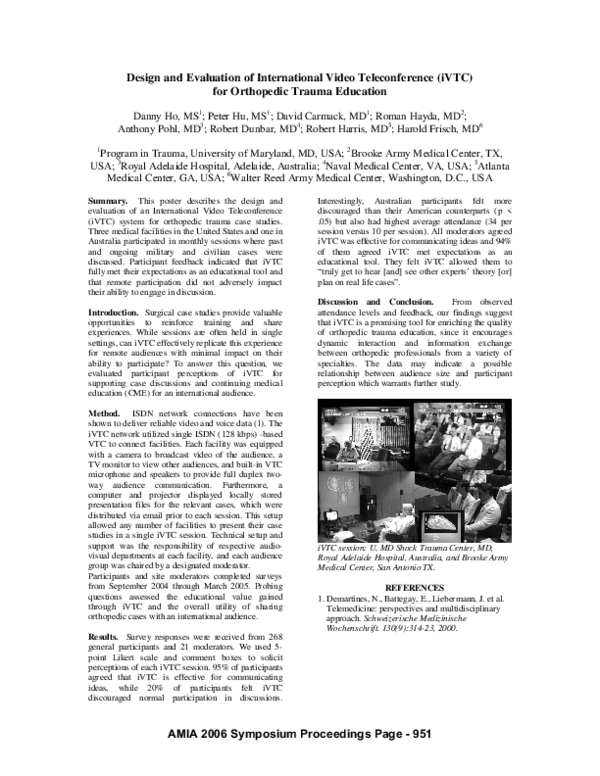 (PDF) Design and Evaluation of International Video Teleconference (iVTC ...