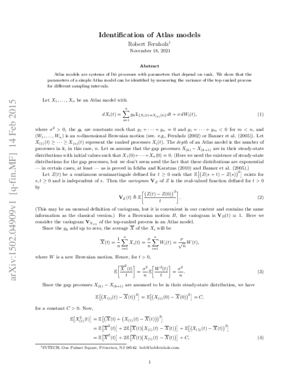 (PDF) Identification of Atlas models