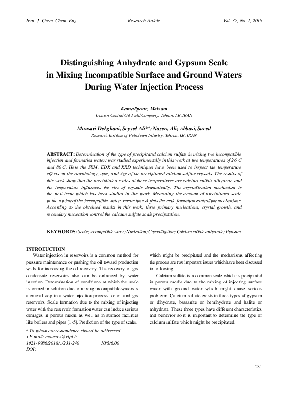 (PDF) Distinguishing Anhydrate and Gypsum Scale in Mixing Incompatible ...