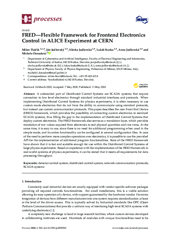 (PDF) FRED—Flexible Framework for Frontend Electronics Control in ALICE ...