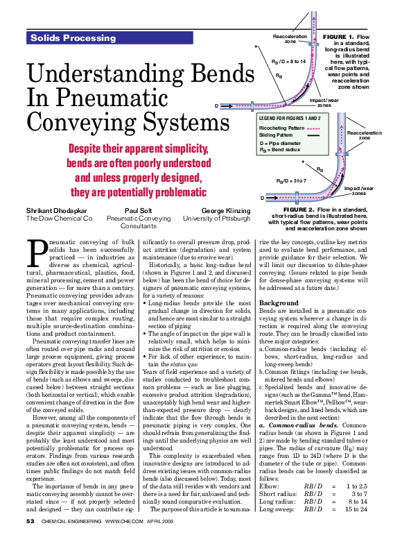(PDF) Understanding Bends In Pneumatic Conveying Systems