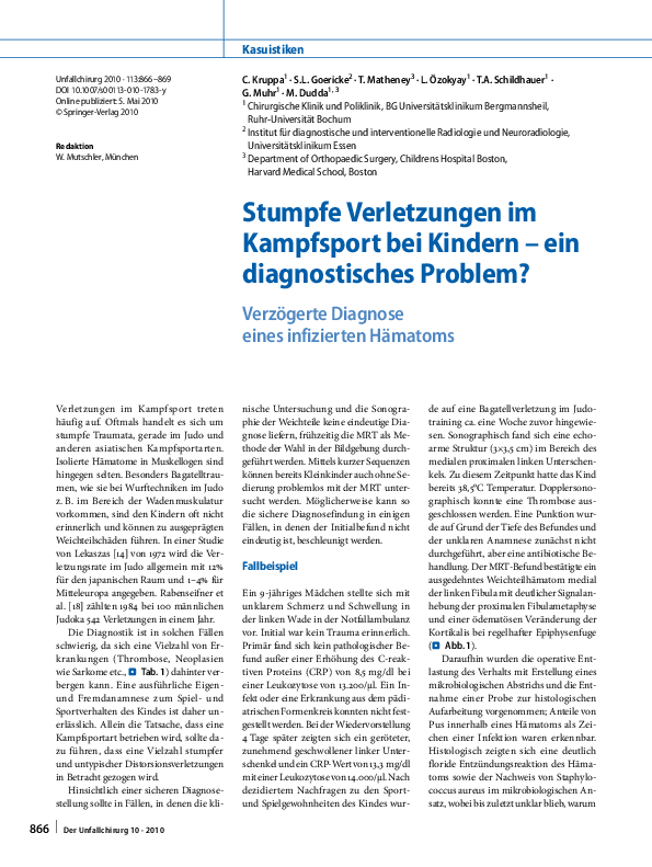 (PDF) Stumpfe Verletzungen im Kampfsport bei Kindern – ein ...