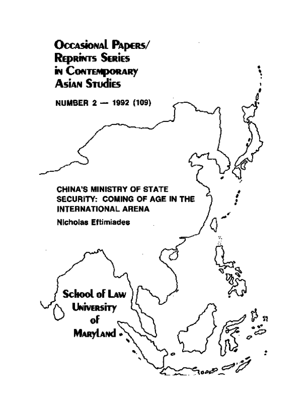 (PDF) China's ministry of state security: Coming of age in the ...