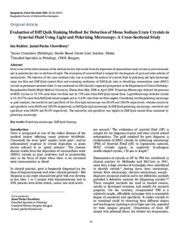 (PDF) Evaluation of Diff Quik Staining Method for Detection of Mono ...