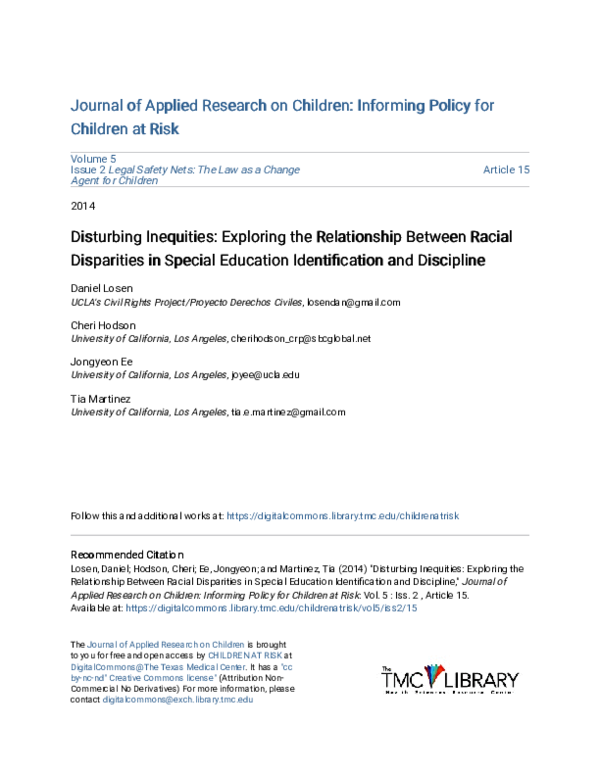 (PDF) Disturbing Inequities: Exploring the Relationship Between Racial ...