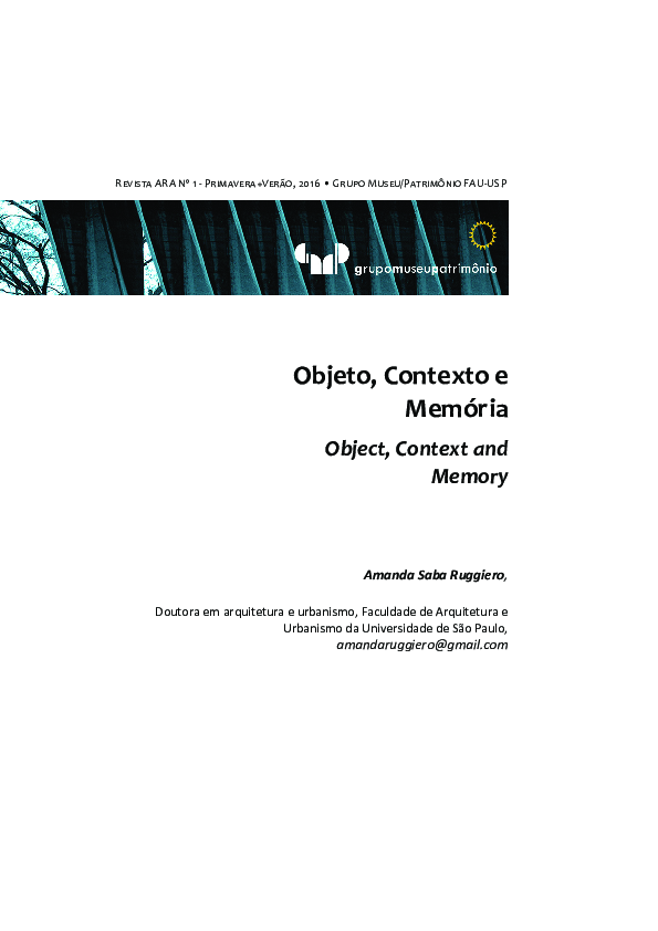 (PDF) Object, Context and Memory | Amanda S . Ruggiero - Academia.edu