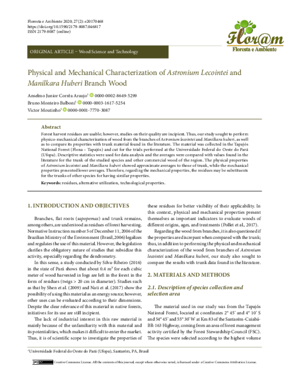 (PDF) Physical and Mechanical Characterization of Astronium Lecointei ...