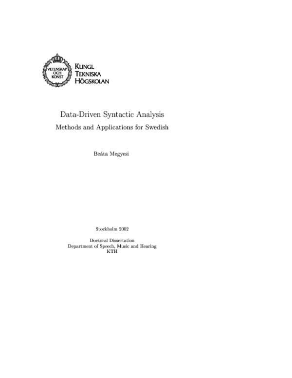(PDF) Data-Driven Syntactic Analysis